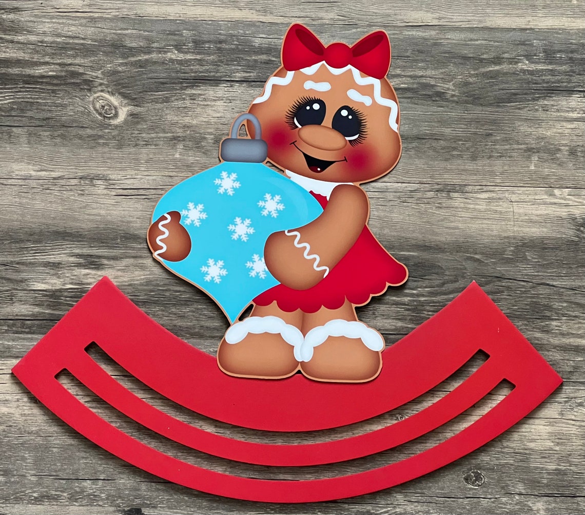Christmas Gingerbread Metal/wood Backing Door Hanger With or - Etsy