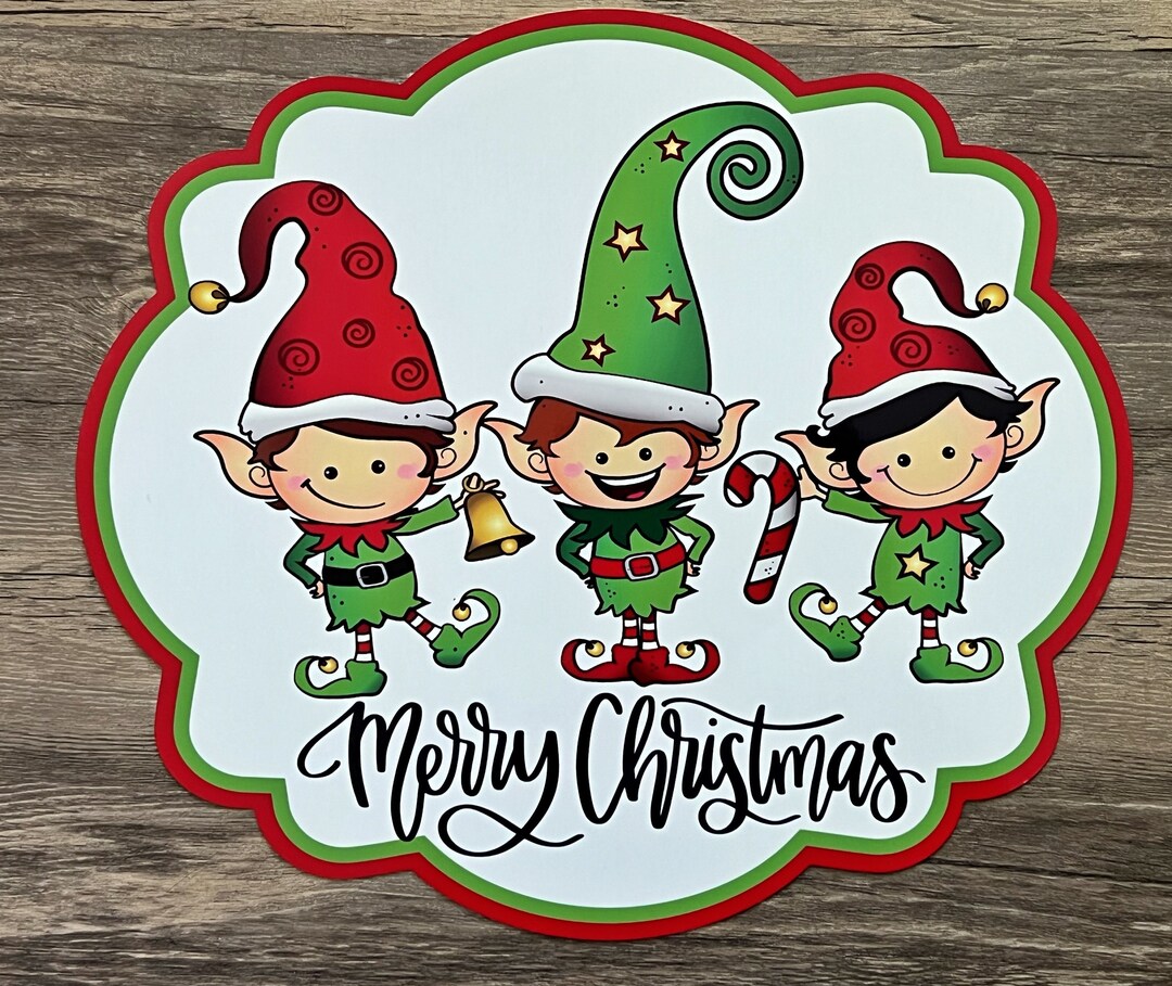 Merry Christmas Elf Wreath Sign #902 Wreath Attachment, Wreaths ...