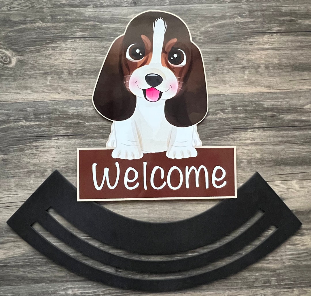 Basset Hound Dog Metal/wood Backing Door Hanger With or Without Rails ...