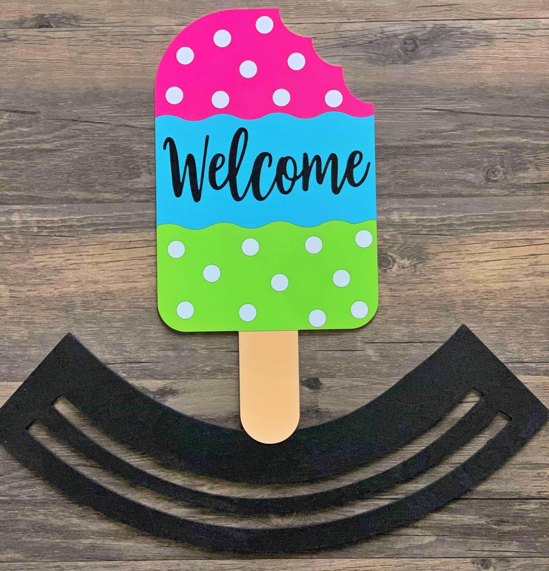 18x18 Popsicle Door Hanger Sign With Rails - #242 - Door Hanger - Wood ...