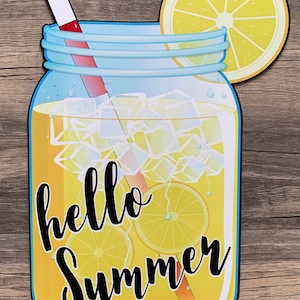 13x8 Mason Jar Lemonade Hello Summer Metal Aluminum Wreath - Etsy