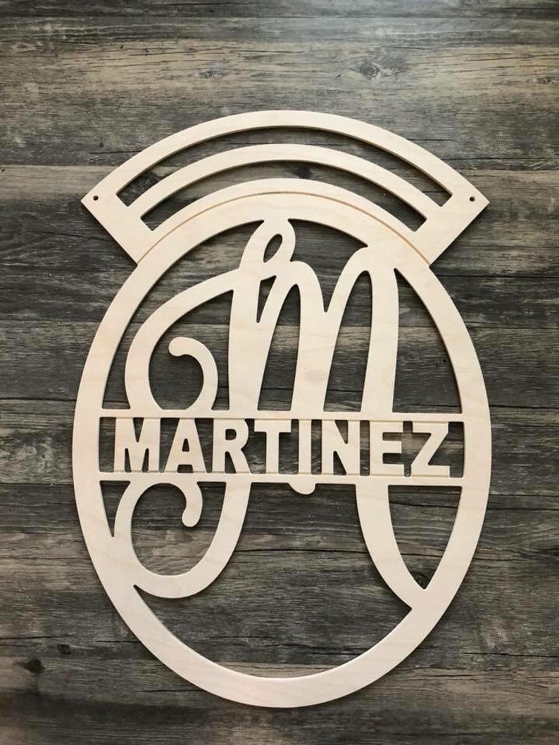 Oval Letter With Rails 21 Door Hanger With Rails - Etsy