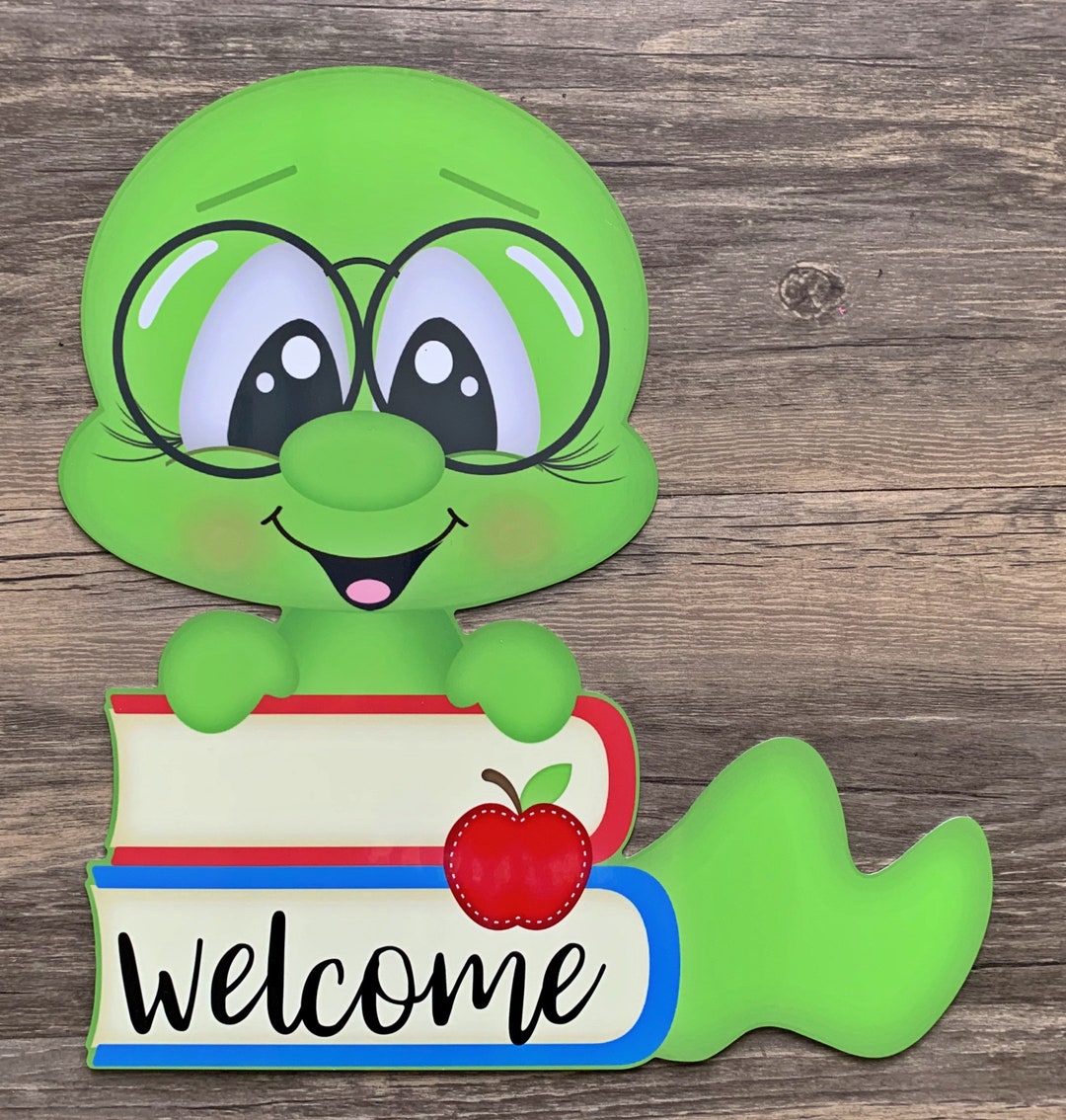 11X10” Bookworm School Wreath Metal Aluminum Sign #490, Wreath ...