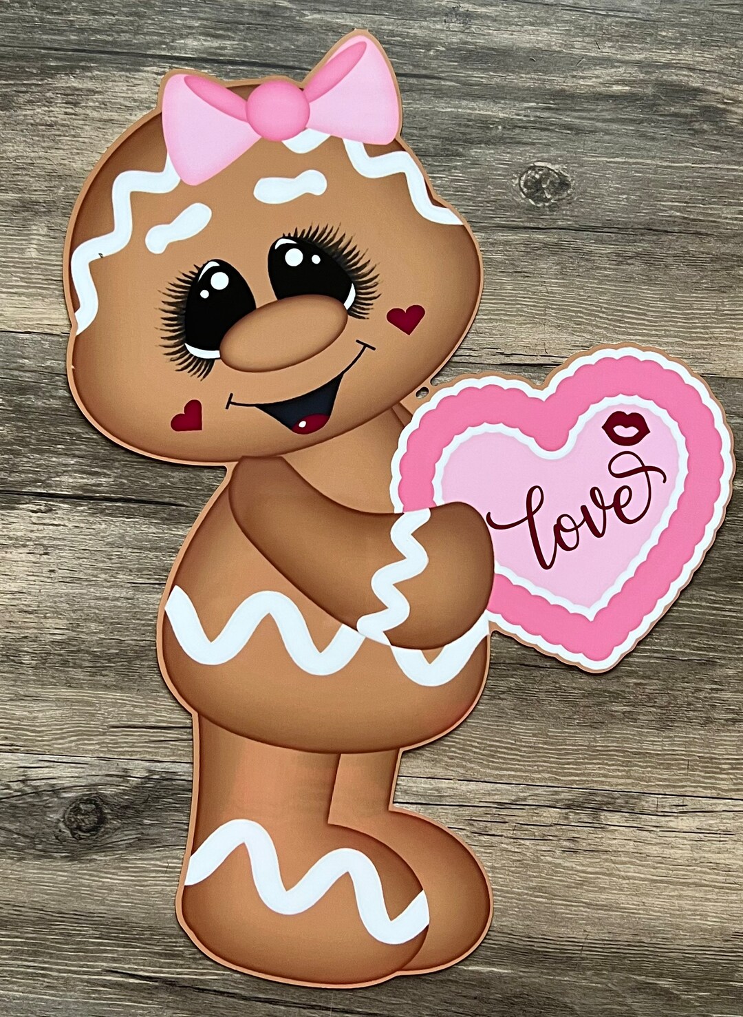 13.4x9.7" Valentines Gingerbread Wreath Sign #1038 Wreath Attachment ...