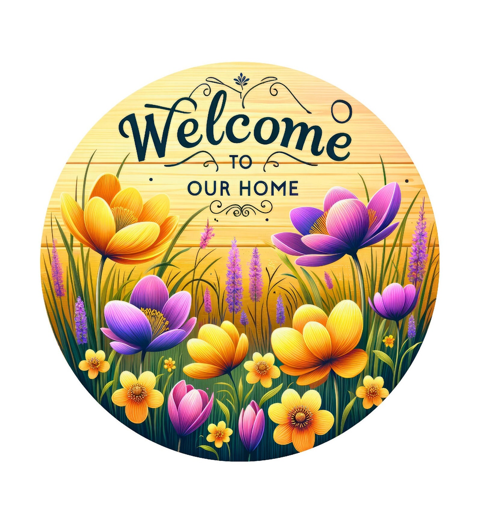 Spring and Summer Welcome to Our Home Wreath Metal Sign #1463, Wreath ...