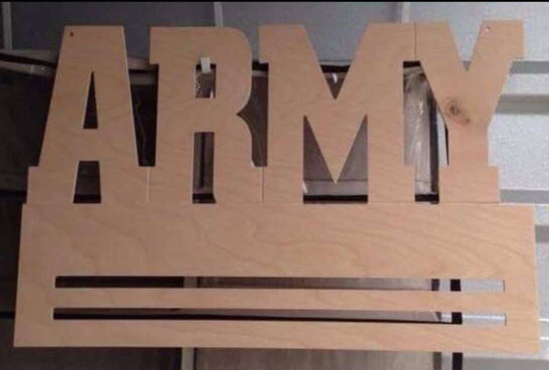 19"x12" Army Door Hanger With Rails - Door Hanger With Rails - Door ...