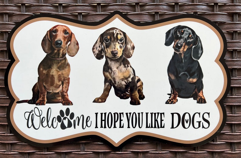 Dachshunds Dog Wreath Sign 915 Wreath Attachment Wreath - Etsy