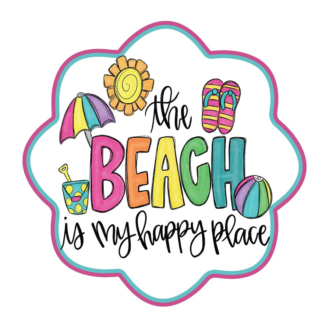 Spring/summer the Beach is My Happy Place Wreath Sign #819 Wreath ...