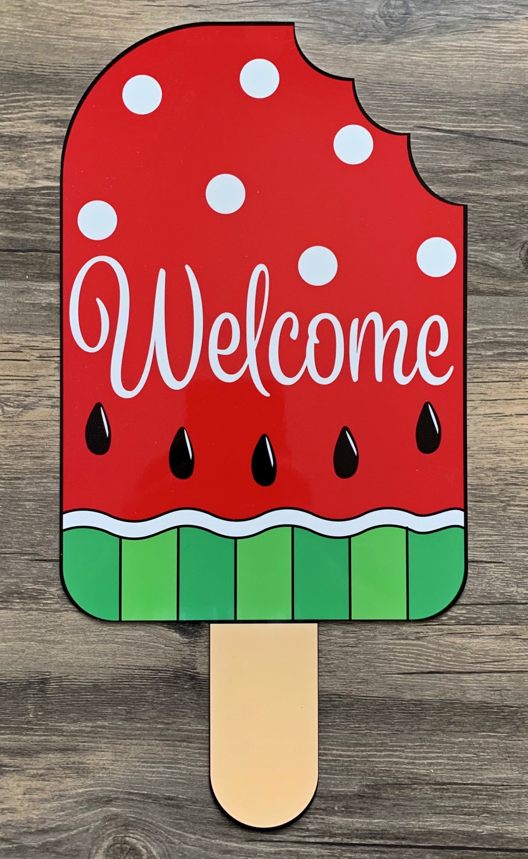 14.5x7.5” Watermelon Popsicle Wreath Metal Sign #494 Wreath Attachment ...