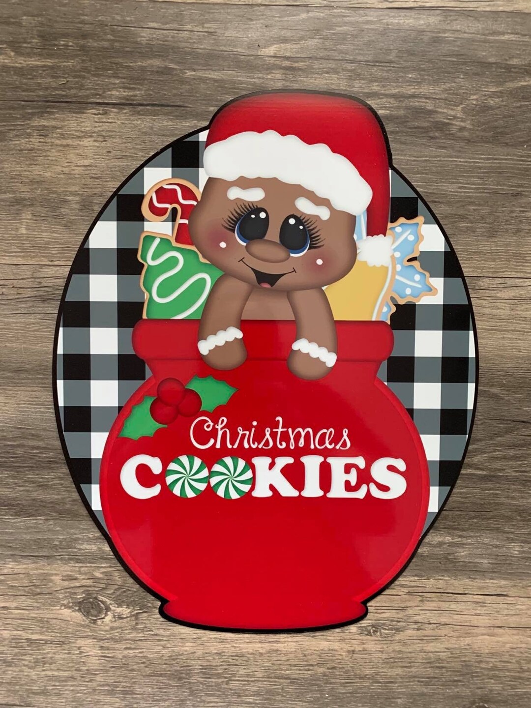 12.5x9.5 Gingerbread Wreath Sign-#165- Metal Sign- Wreath Sign ...