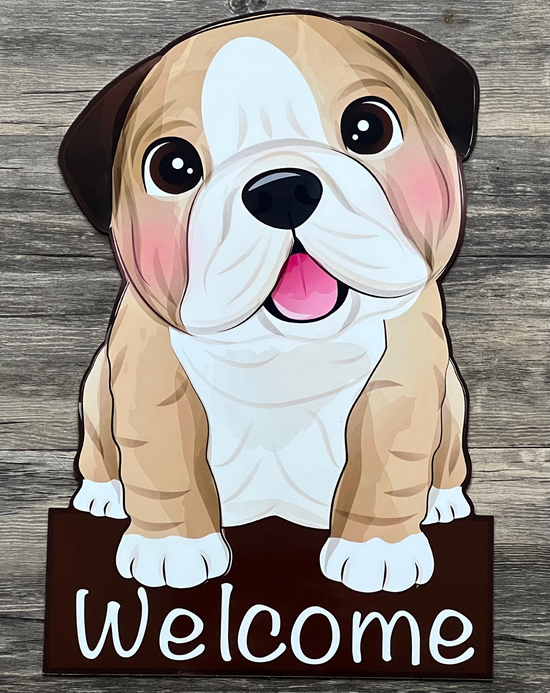 9.1x12.5" English Bulldog Wreath Sign #686 Metal Sign- Dogs Sign ...