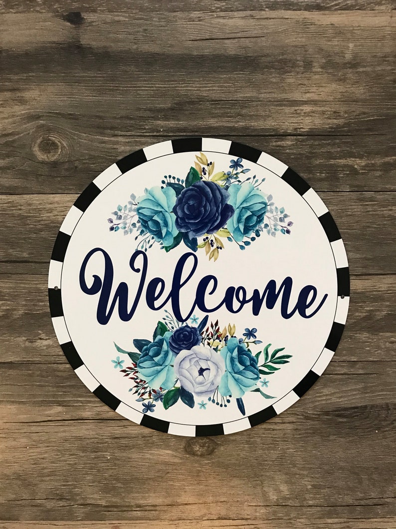 Welcome Sign for Wreath 82 Metal Sign Wreath Sign - Etsy
