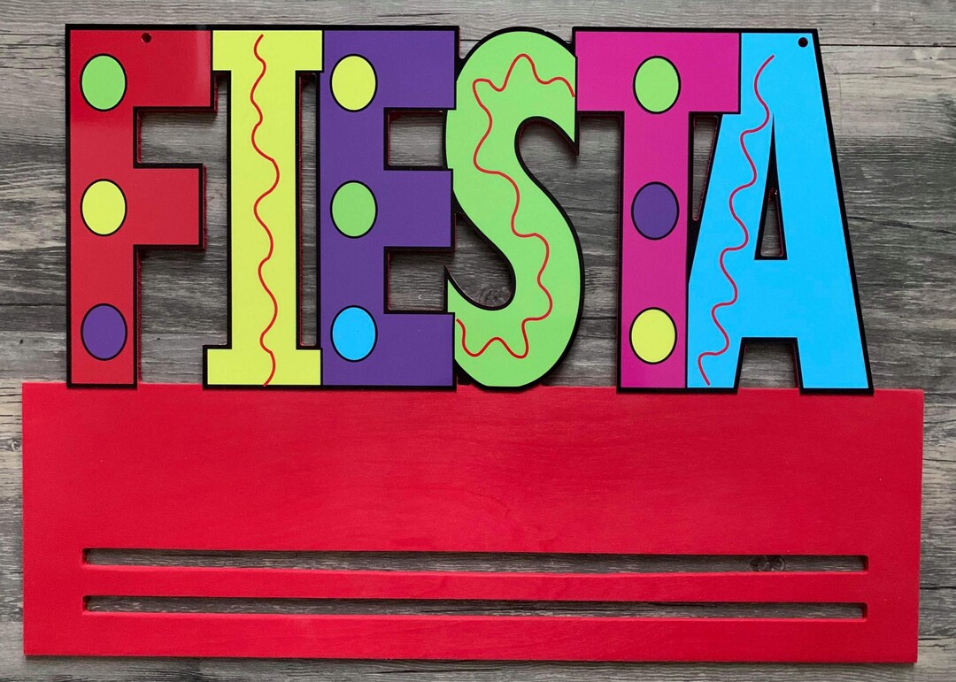 18x12 Fiesta Door Hanger Sign With Rails - #264 - Door Hanger - Wood ...