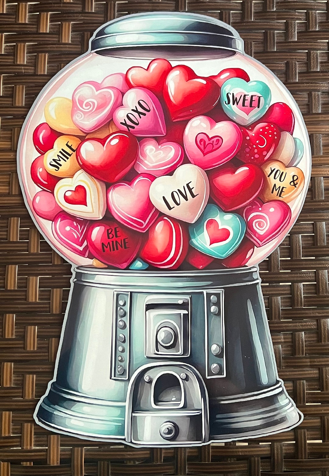 12.2x8.3" Valentines Love Candy Machine Sign #1380 Wreath Attachment ...