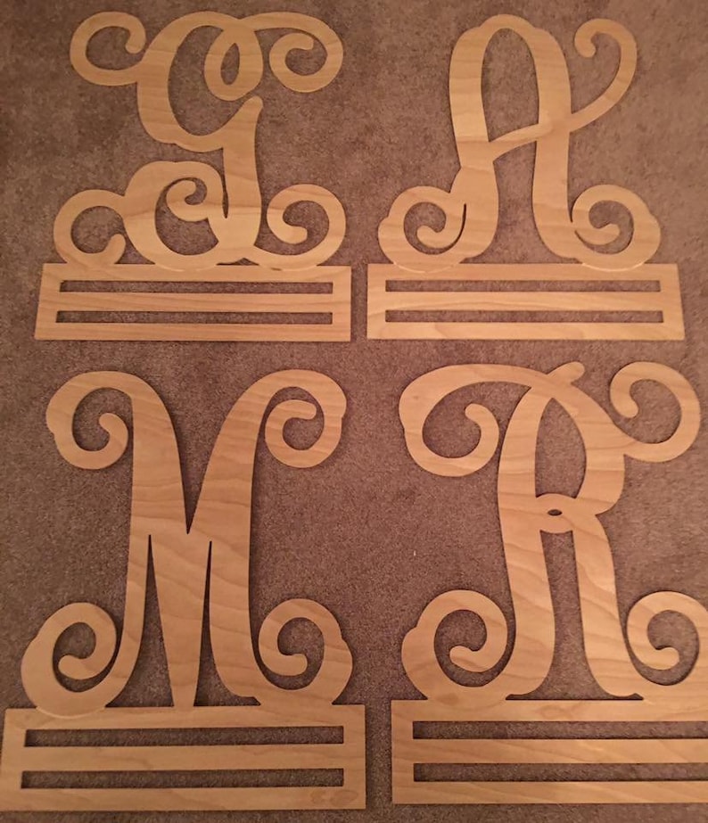 19.5 Wood Letters With Rails Door Hanger With Rails | Etsy
