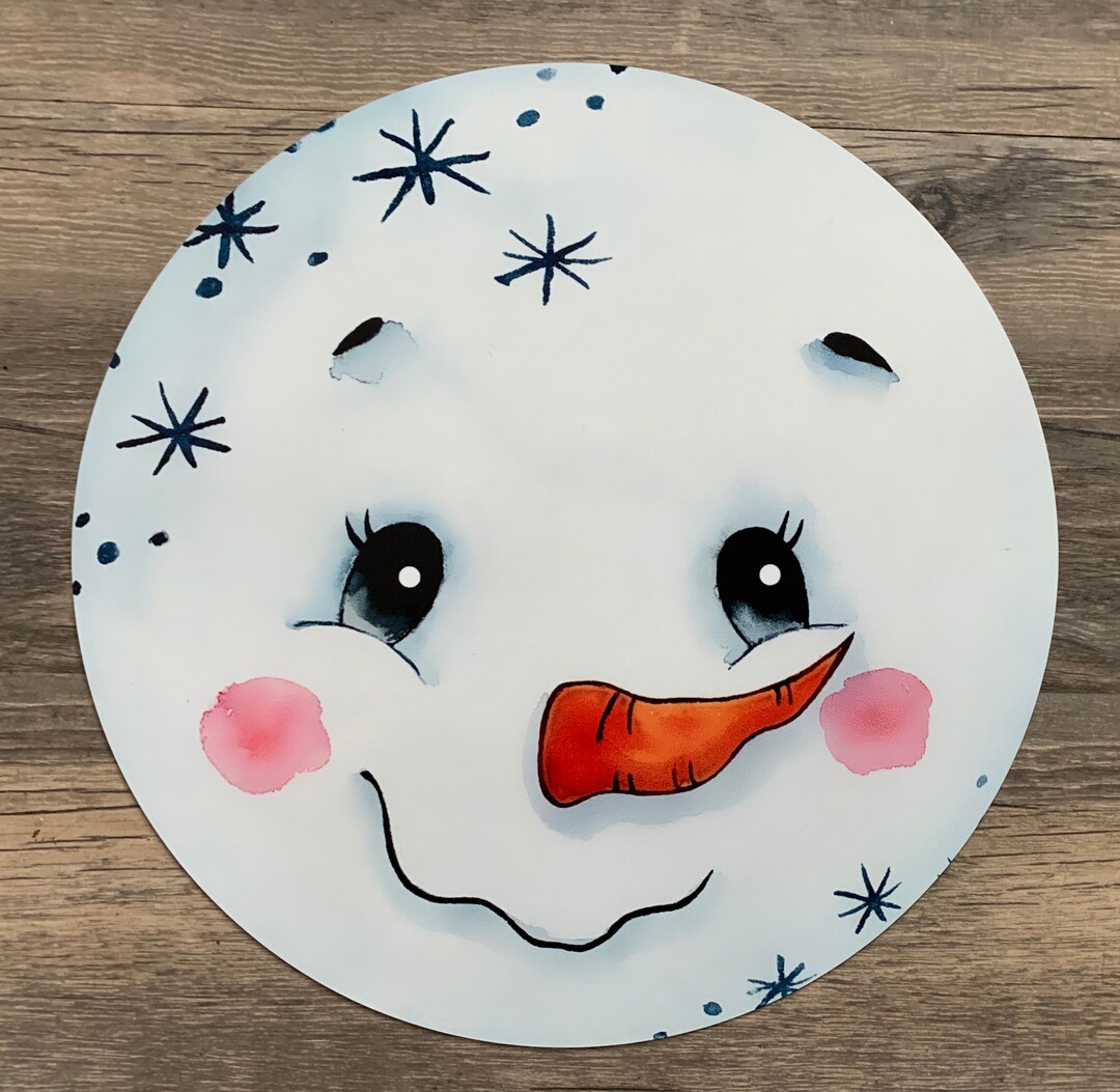 Snowman Face Circle Sign for Wreath #406, Wreath Attachment, Wreath ...