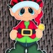 Christmas Elf Metal/wood Backing Door Hanger Rails 1004 Door Hanger ...