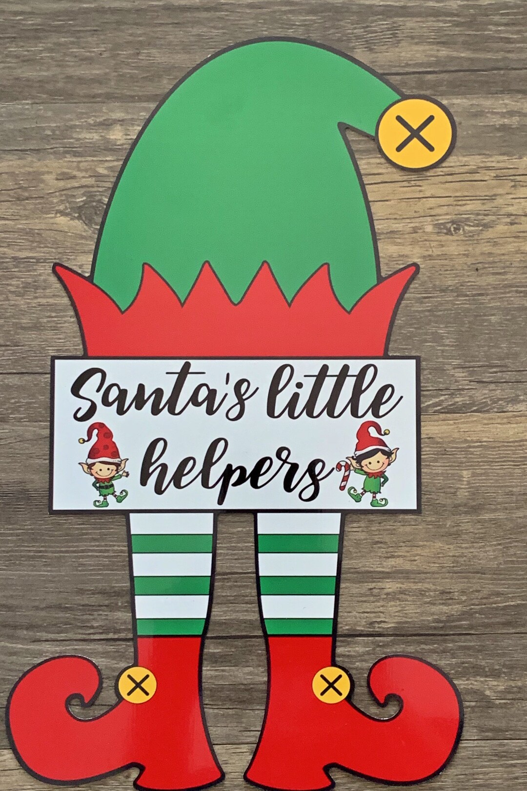 13.9x8.2” Metal Elf Sublimation#412, Wreath Sign, Wreath Attachments ...