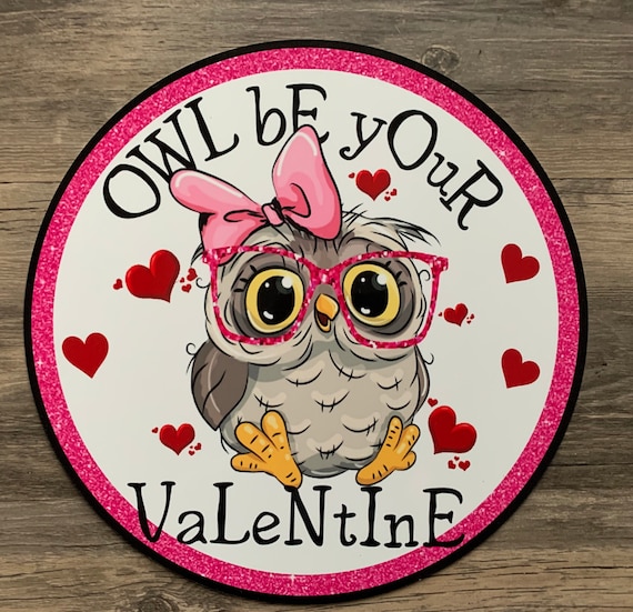 Valentine Owl Love Hearts 457 Metal Wreath Sign Wreath - Etsy