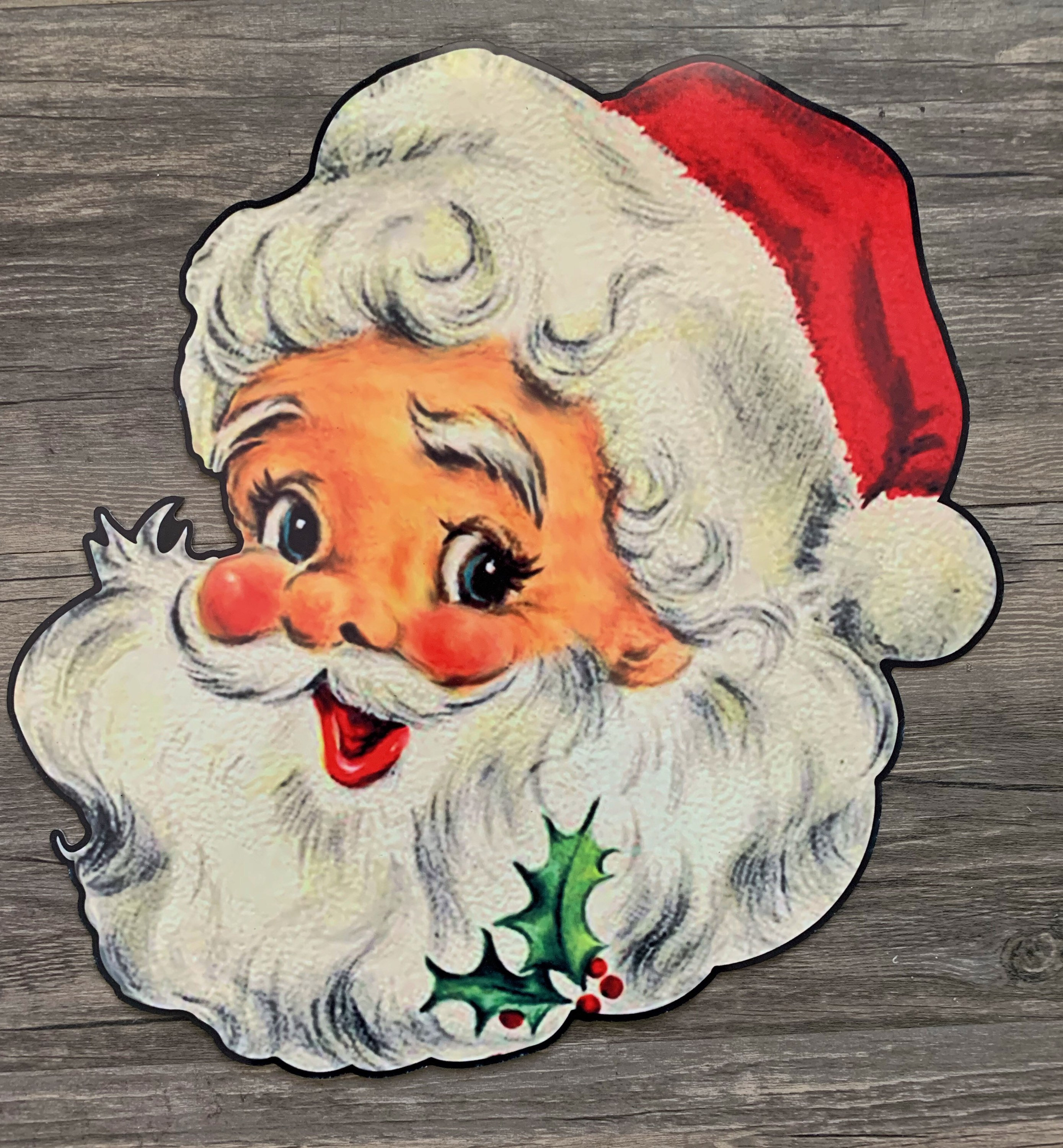 12.9x9.8 Vintage Santa Face Metal Sign 424 Wreath Sign - Etsy