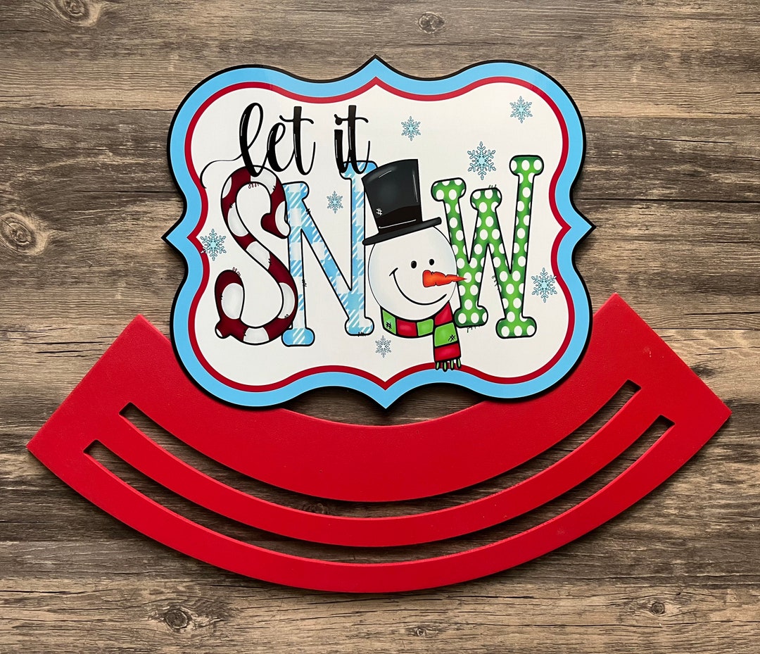 Christmas Let It Snow Metal/wood Door Hanger Sign With Rails #969 Door ...