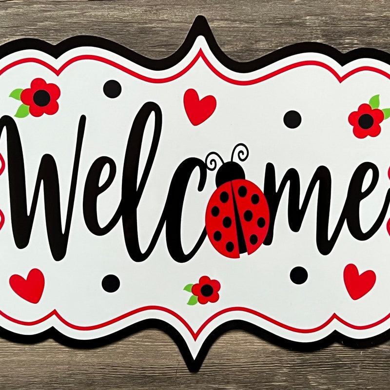 Ladybug Welcome Sign - Etsy