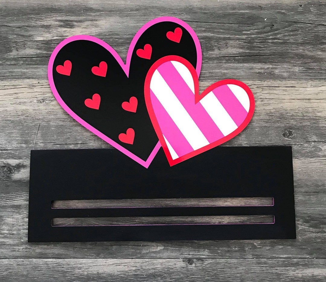 18x16 Double Heart Valentine Sign With Rails 7 Sign With Rails ...
