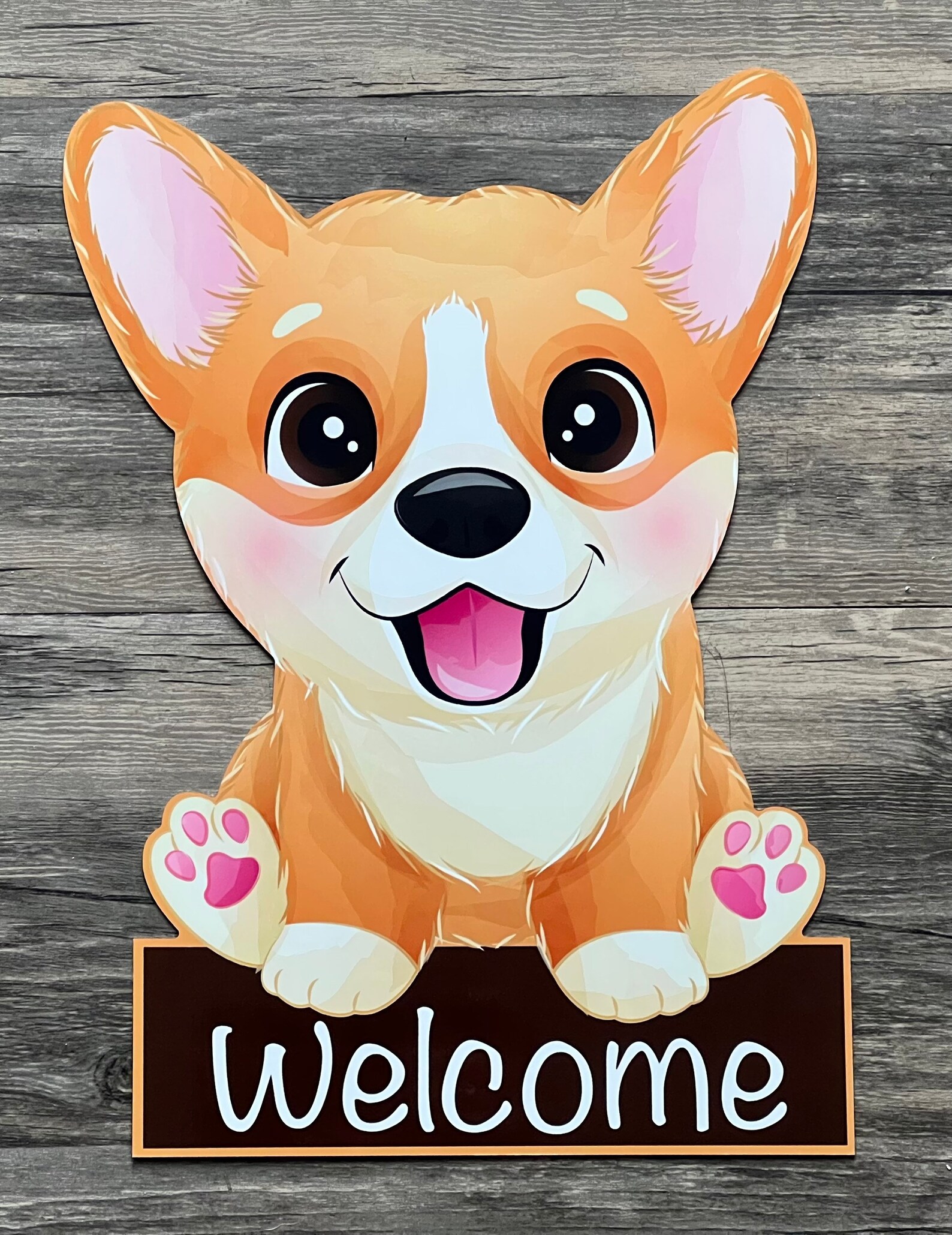 9.1x12.5" Corgi Dog Wreath Sign #682 Metal Sign- Dogs Sign- Wreath ...