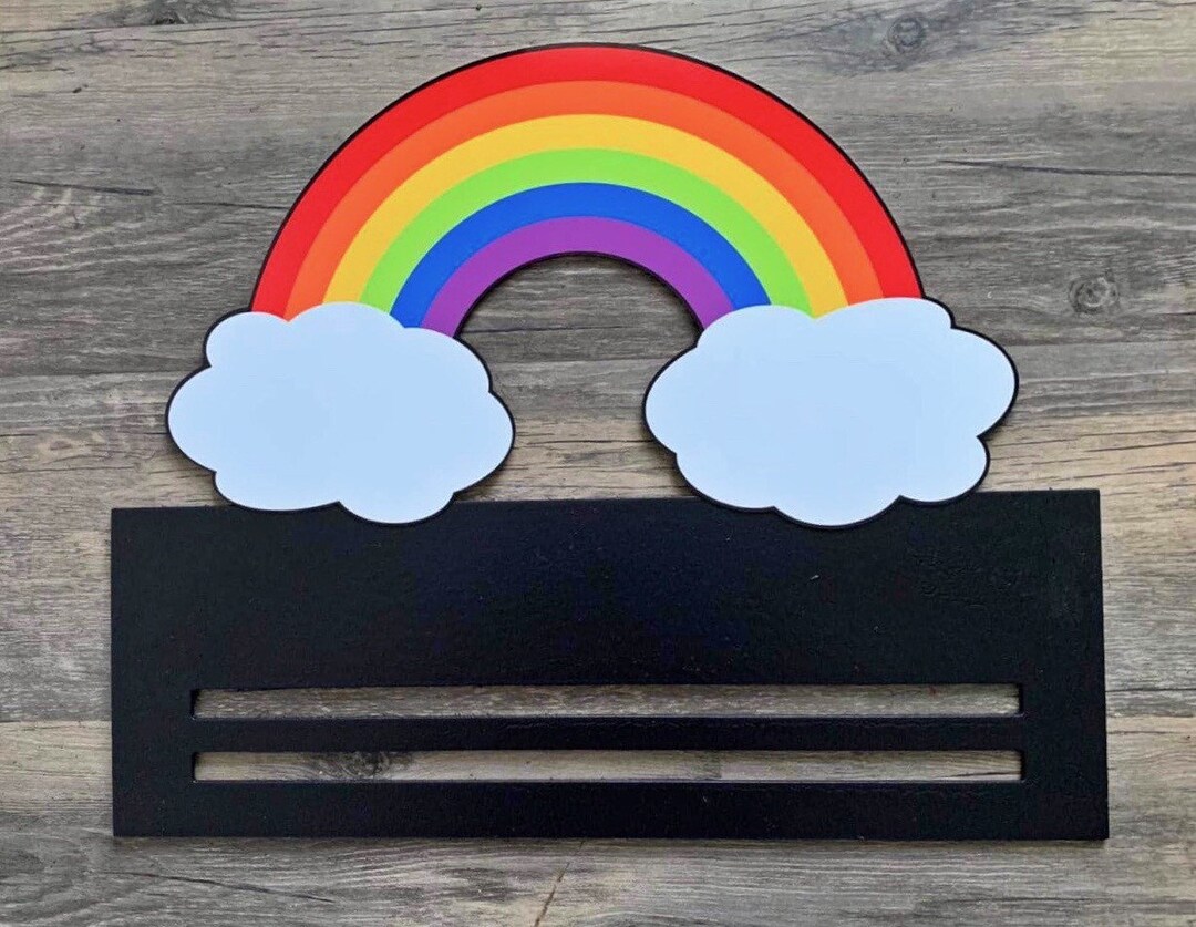 Percha de puerta arco iris de 19x12.5 con rieles 391 letrero de resorte ...