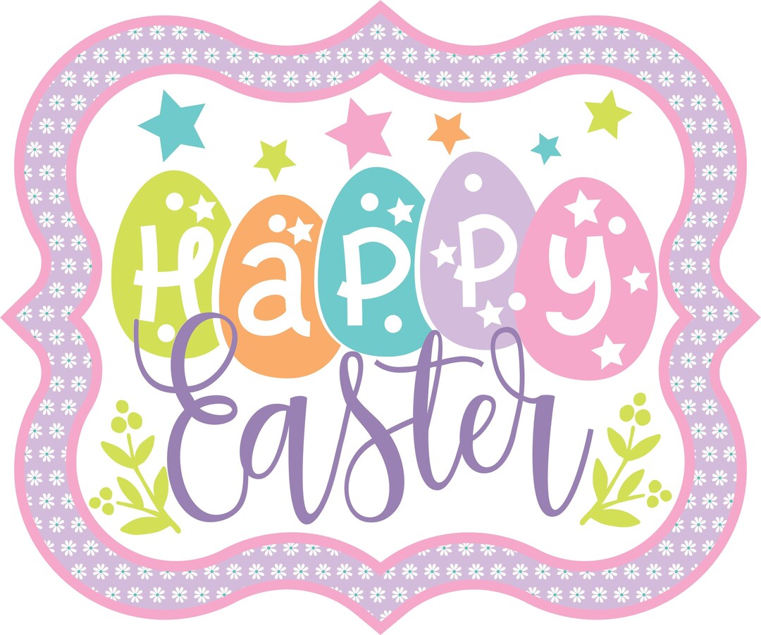 Easter Happy Easter Wreath Metal Sign #1098, Wreath Attachment, Wreath ...