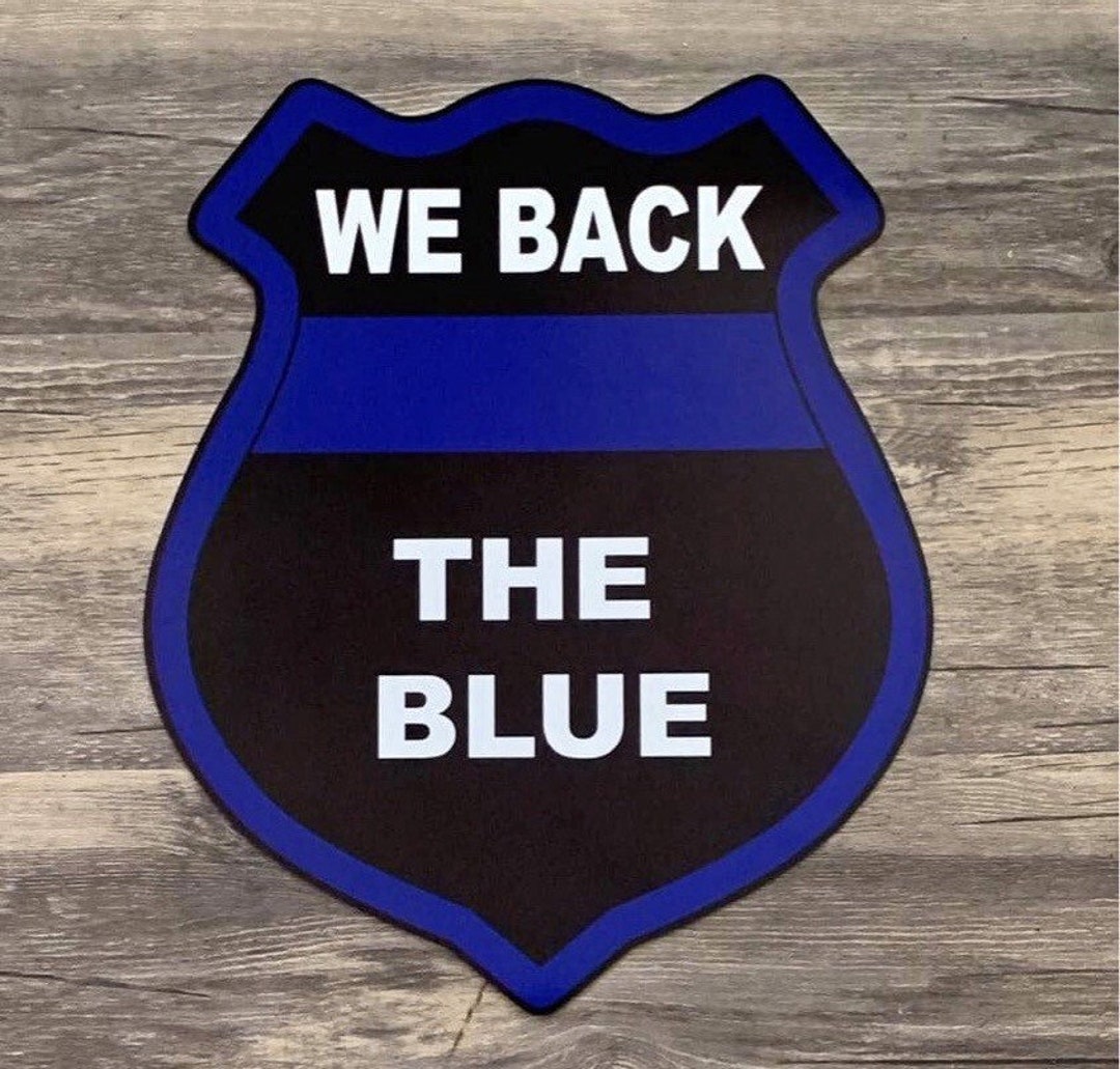 10.4x12.6” Police Badge We Back the Blue Sign #394, Metal Sign, Wreath ...