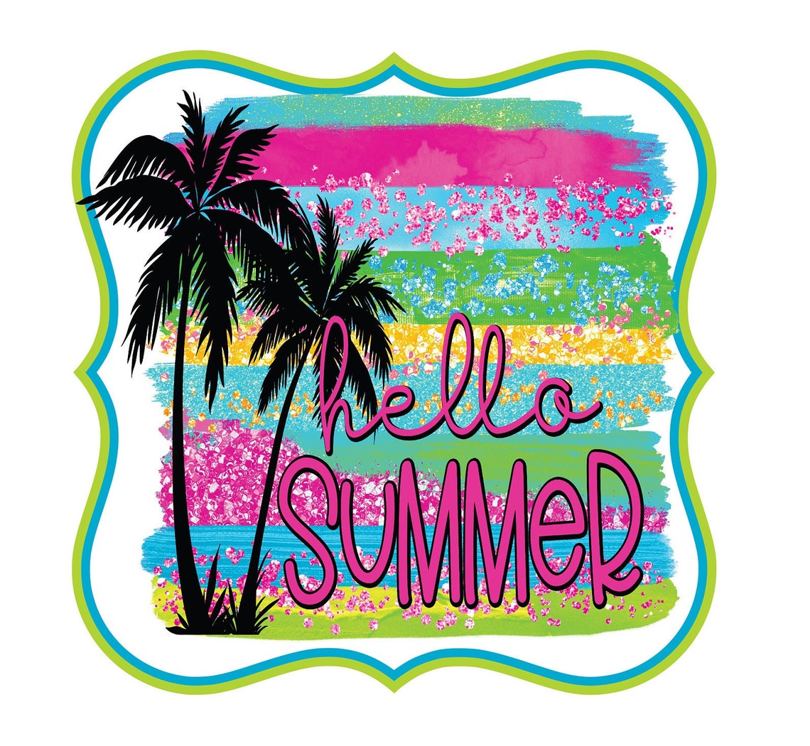 Hello Summer Wreath Sign 825 Wreath Attachment Wreath - Etsy