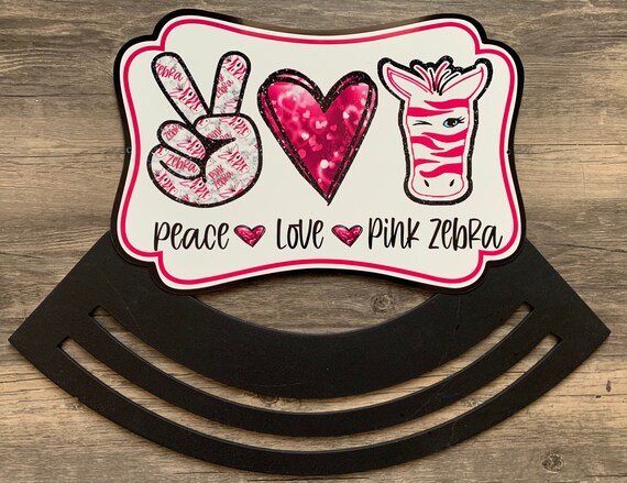Pink Zebra Peace Sign