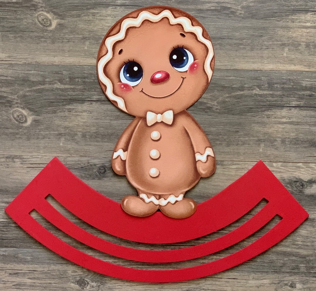 19”x17” Christmas Gingerbread, Wreath Metal/wood Sign #548 Sign With ...