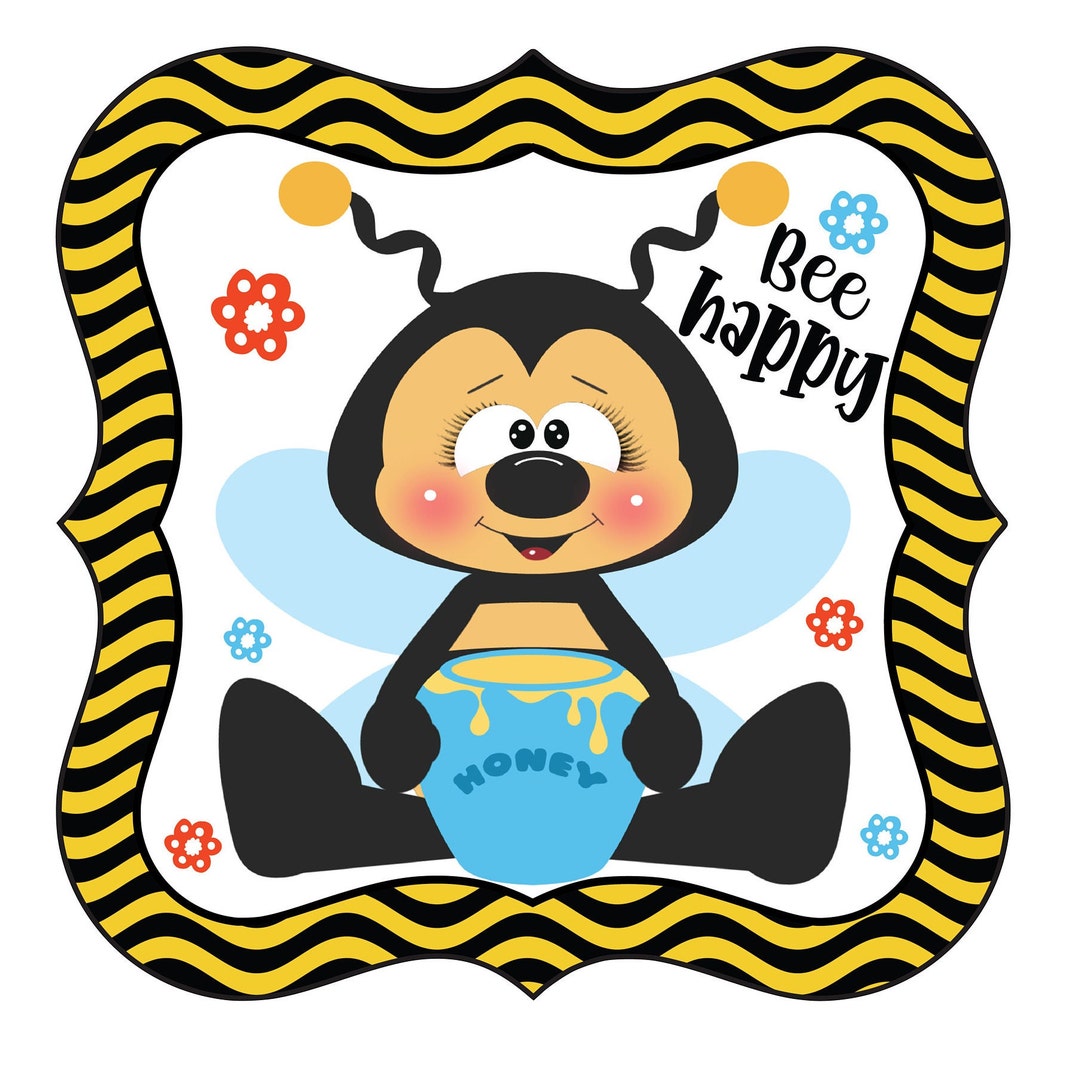 Spring Bee Happy Wreath Metal Sign #1065, Wreath Attachment, Wreath ...