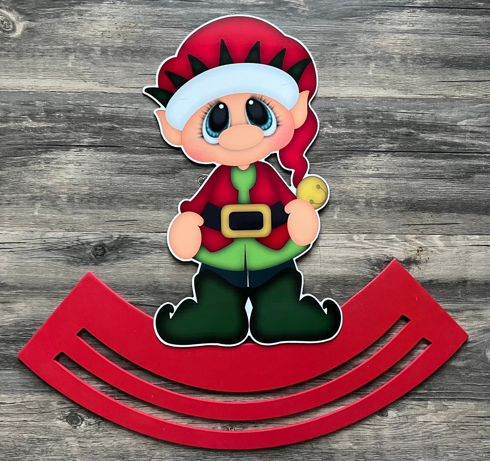 Christmas Elf Metal/wood Backing Door Hanger Rails 1004 Door Hanger ...
