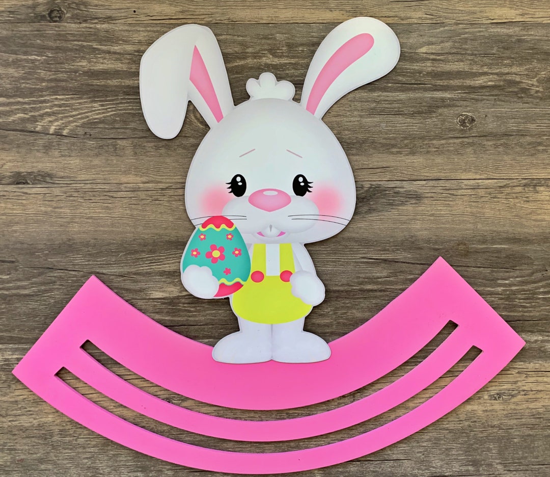 19x17” Easter Bunny Metal Wood Wreath Rails Door Hanger #459 , Wreath ...