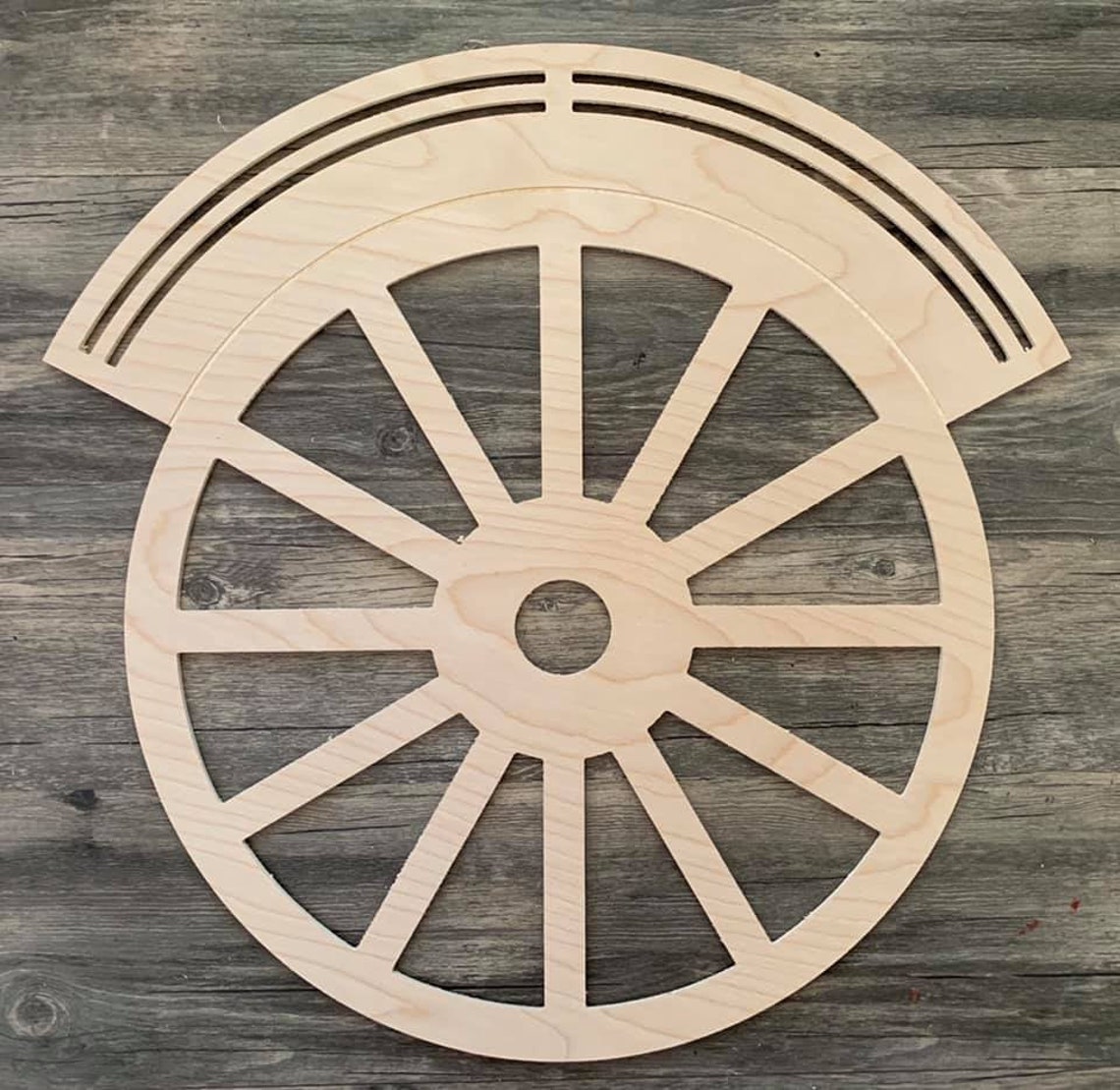 19" Wagon Wheel Door Hanger Sign - Wood Rails - Door Hanger - Etsy