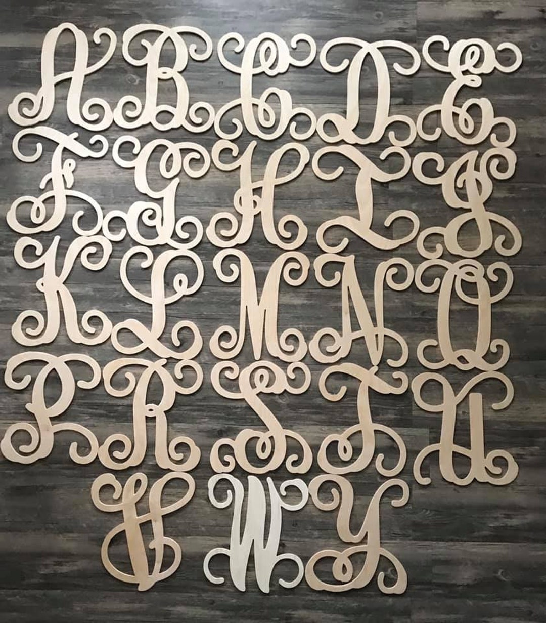 12" Vine Letters - Wreath Letters - Sign for Wreath - Wood Letters ...