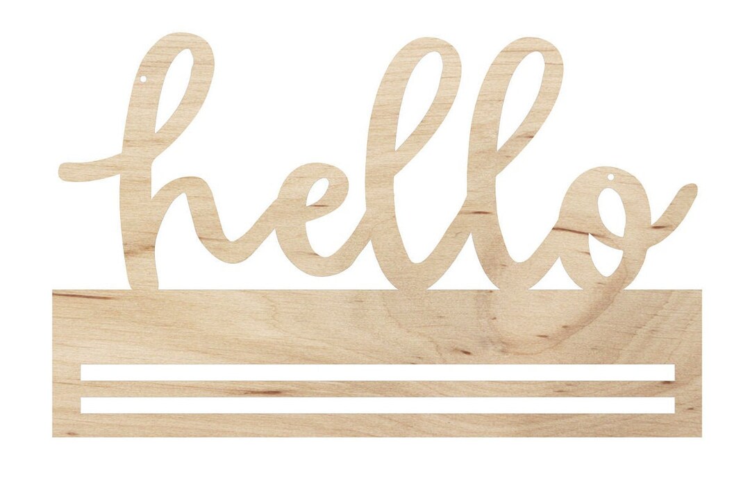 19x12 Hello Door Hanger Sign With Rails - Door Hanger - Sign With Rails ...