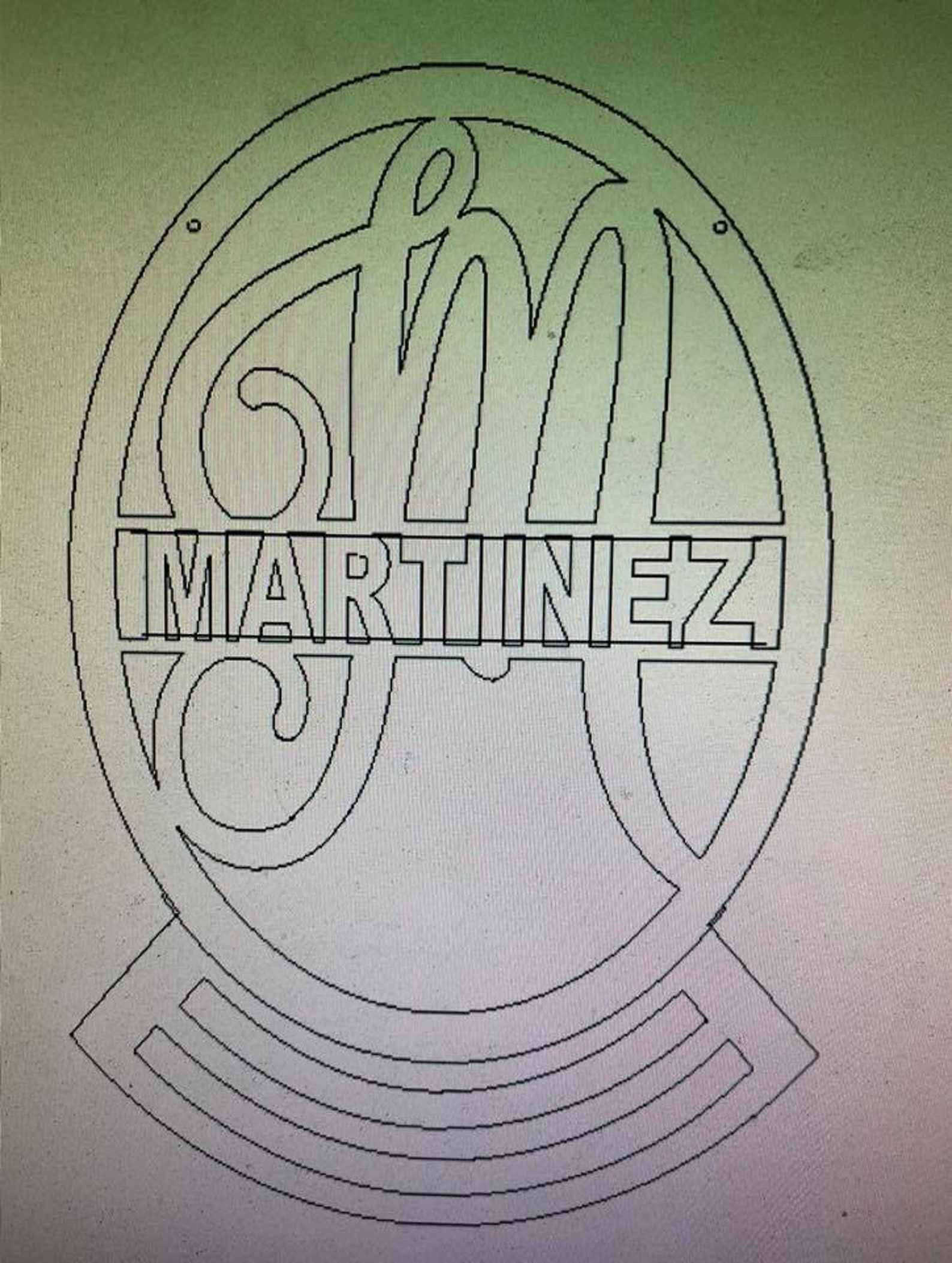 Oval Letter With Rails 21 Door Hanger With Rails - Etsy