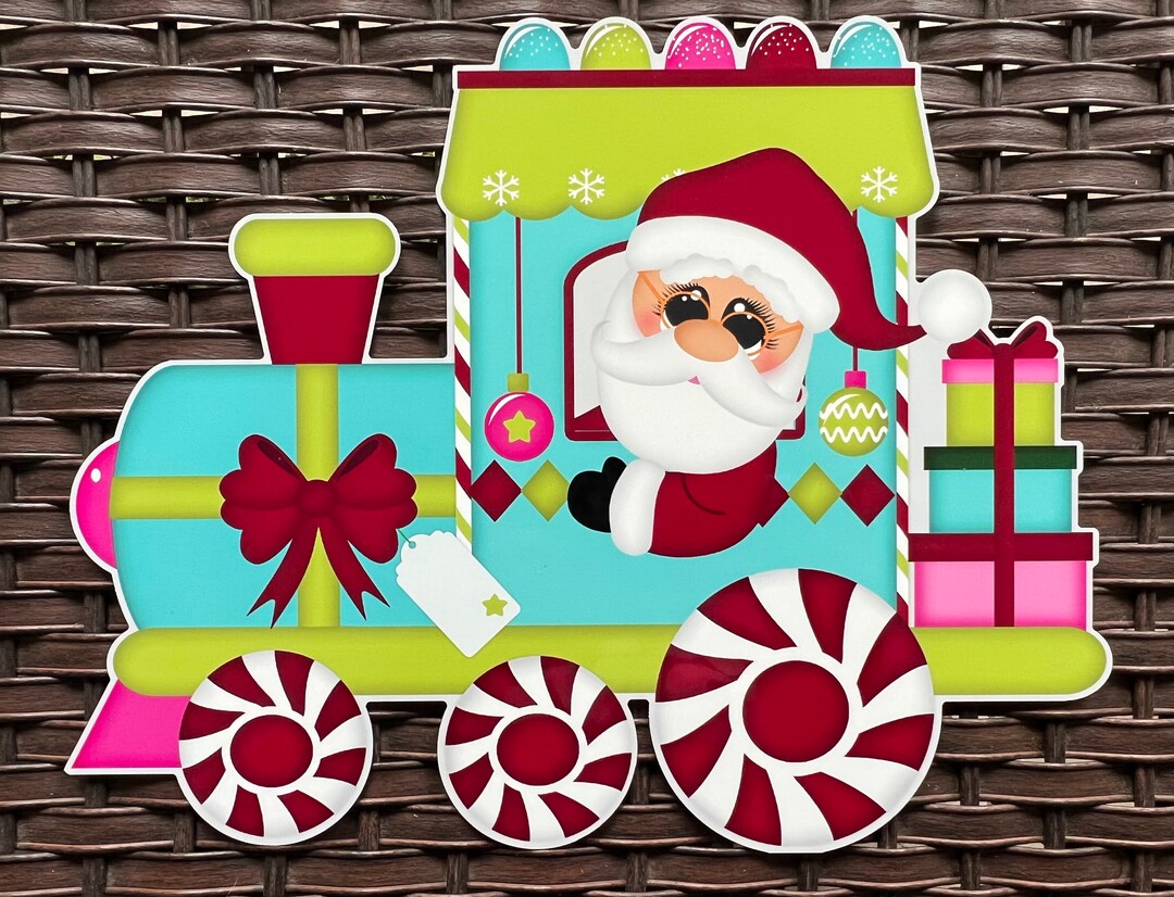 Christmas Santa Train Wreath Sign #988 Wreath Attachment, Wreath ...