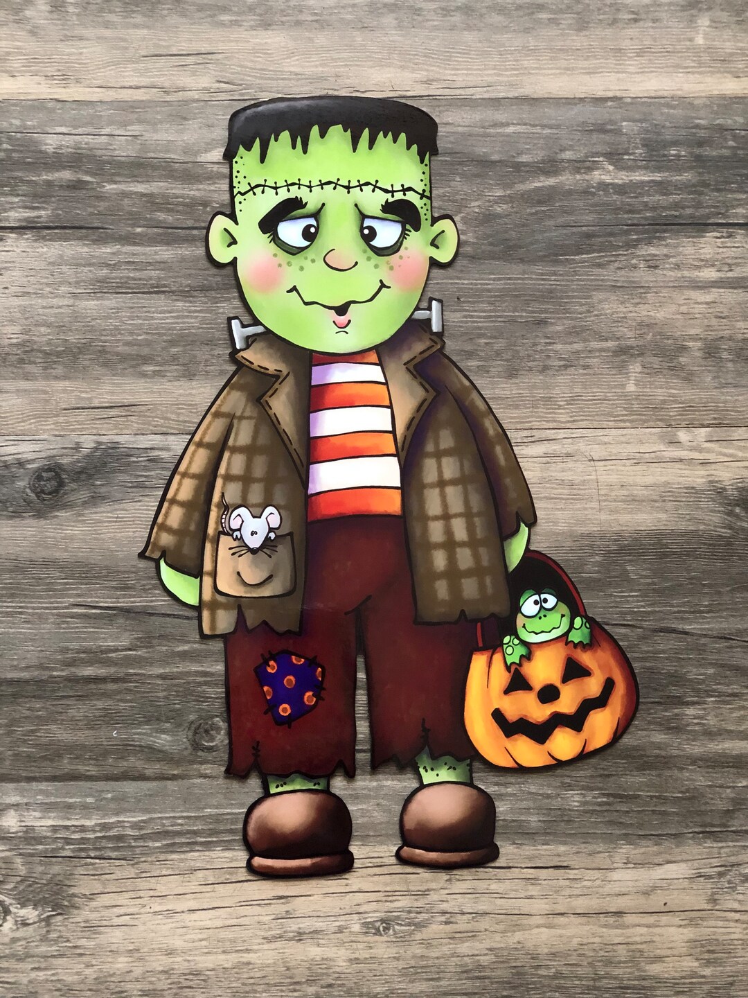 13.5x8.4" Halloween Frank Wreath Sign #1237 Wreath Attachment, Wreath ...