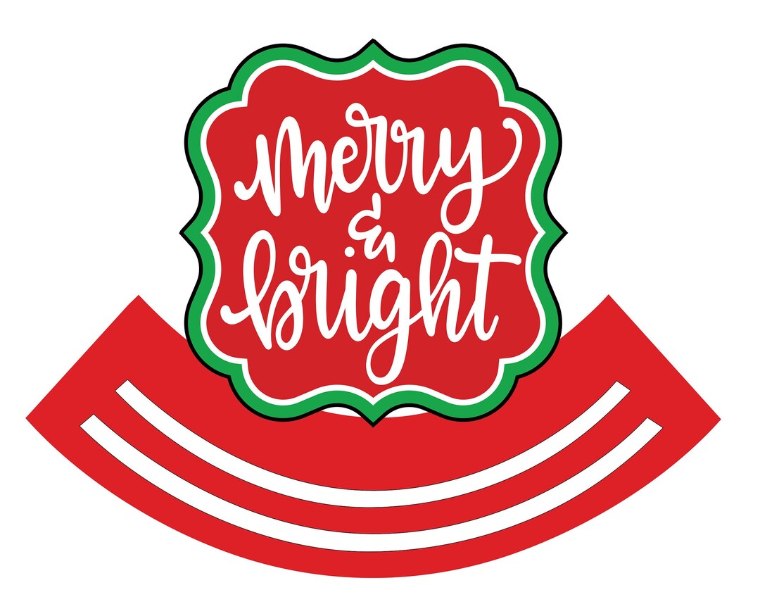 Christmas Merry and Bright Metal/wood Backing Door Hanger With Rails ...