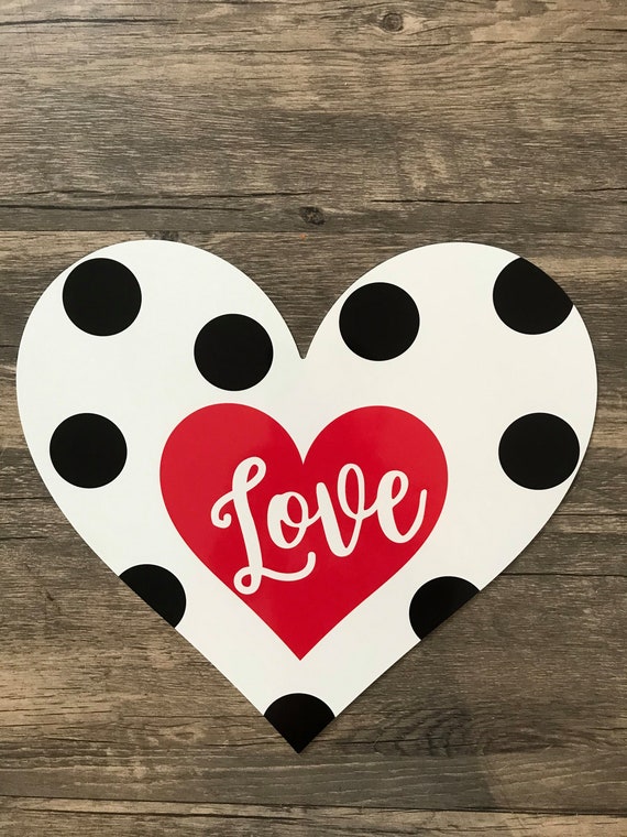 11 Love Heart Valentines Sign For Wreath 198 Wreath | Etsy