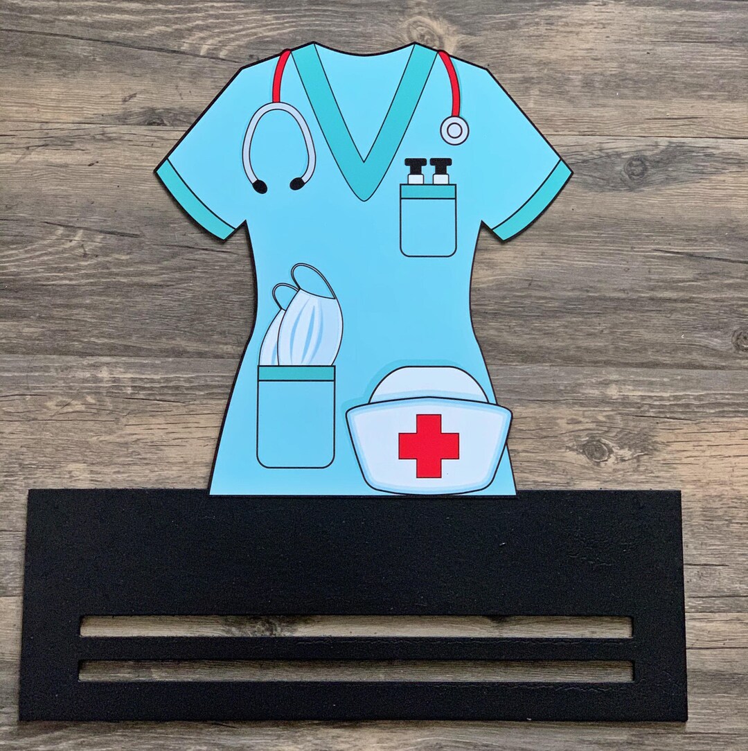 18x17 Medical Scrub Top Doorhanger With Rails-#372- Doorhanger- Nurse ...