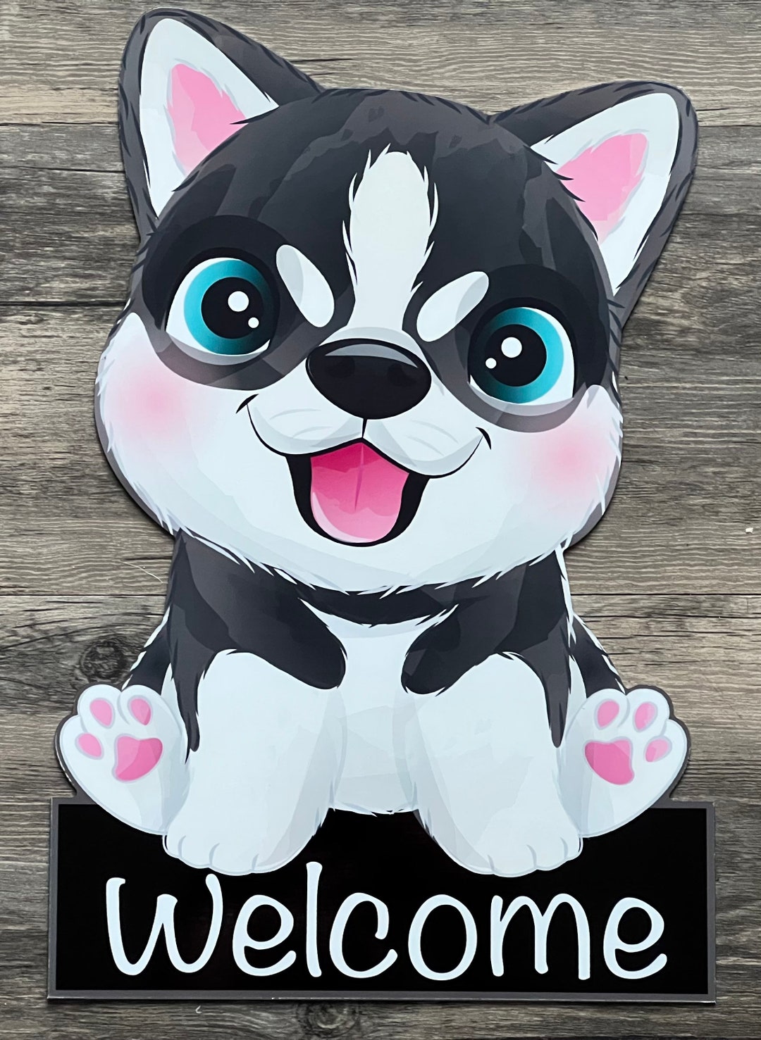 9.1x12.5 Husky Dog Wreath Sign #688 Metal Sign- Dogs Sign- Wreath ...