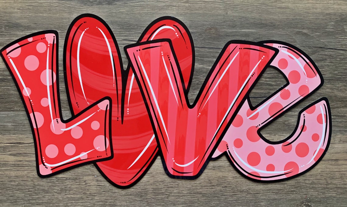 Valentine Love Cut Out #445, Metal Wreath Sign, Wreath Attachment ...