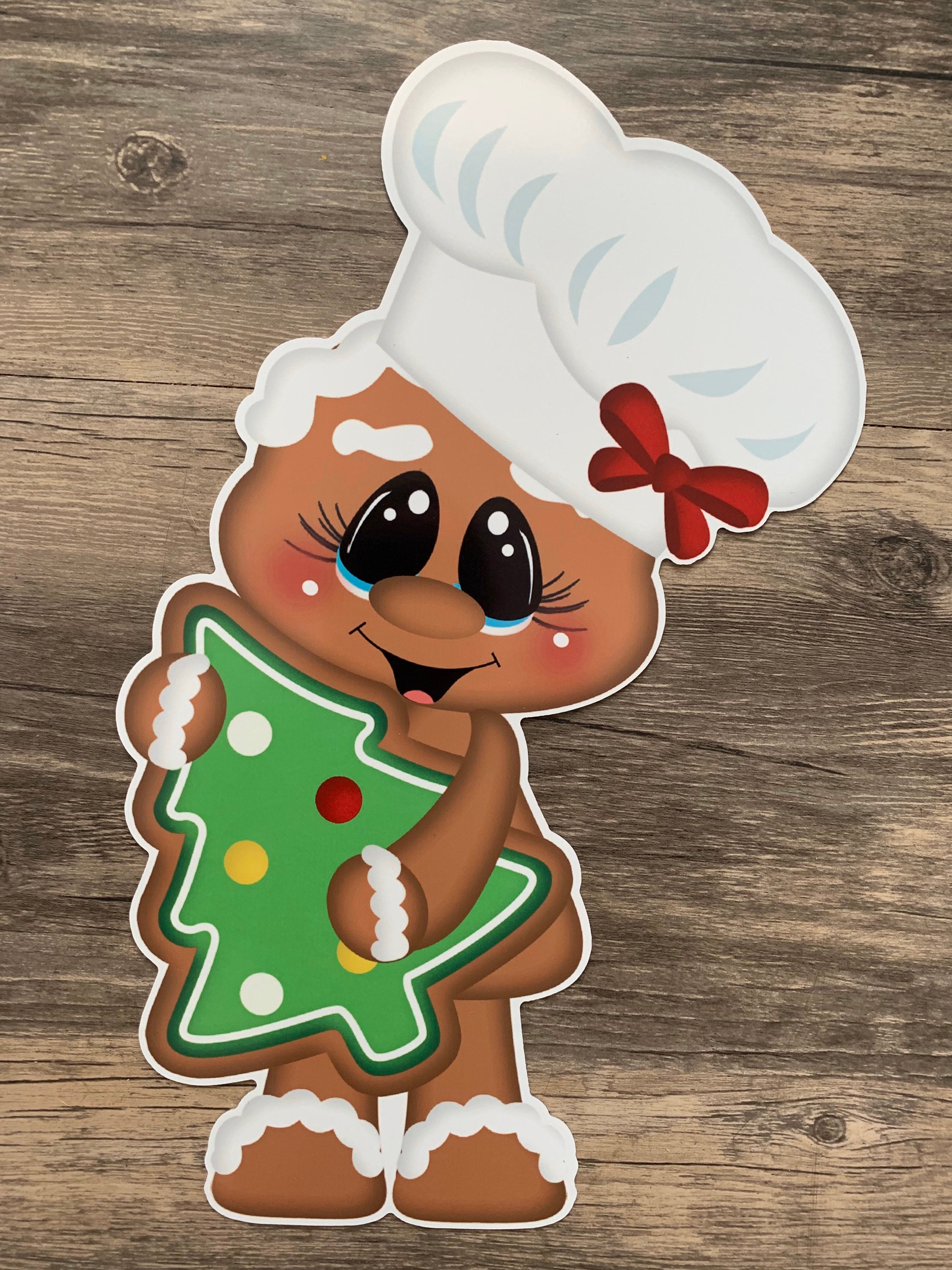 12.7x7.8 Christmas Gingerbread With Cookie Wreath Sign 119 | Etsy