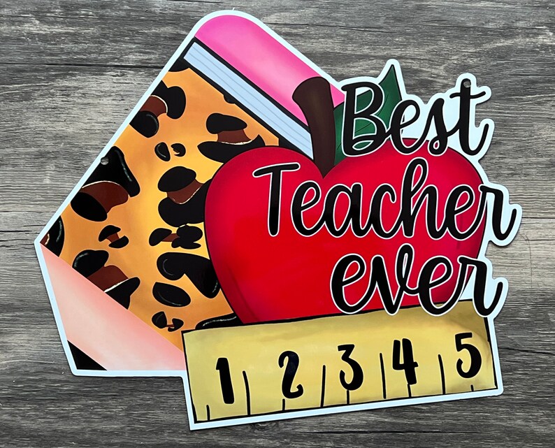 12.2x10.5 Best Teacher Ever Wreath Sign 784 Metal Sign - Etsy